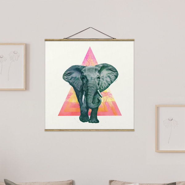 BohoLiving Stoffbild Elephant vor Dreieck von Laura Graves | Wayfair.de